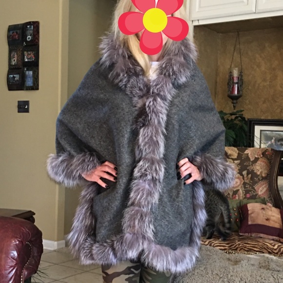 custom made | Jackets & Coats | Norway Silver Fox Wrap With Wool | Poshmark